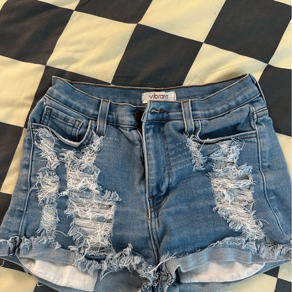 Vibrant | Shorts | Vibrant Ripped Jean Shorts | Poshmark